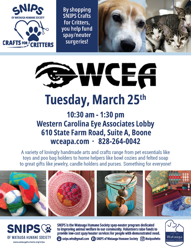 Western Carolina Eye Associates - SNIPS Crafts for Critters